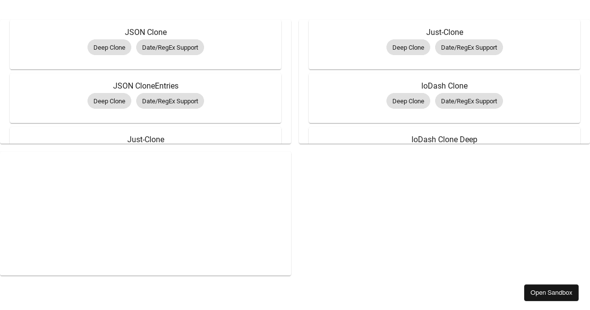 Json Clone Codesandbox