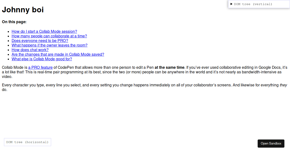 DOM TREE - Codesandbox