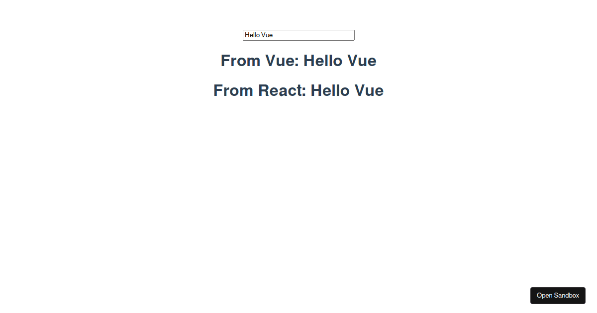 React in Vue - Codesandbox
