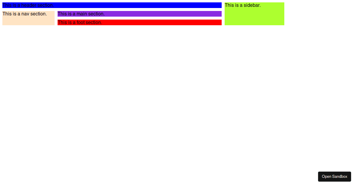 CSS Grids Template - Codesandbox