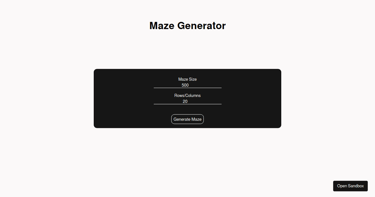 simple-random-maze-generator - Codesandbox