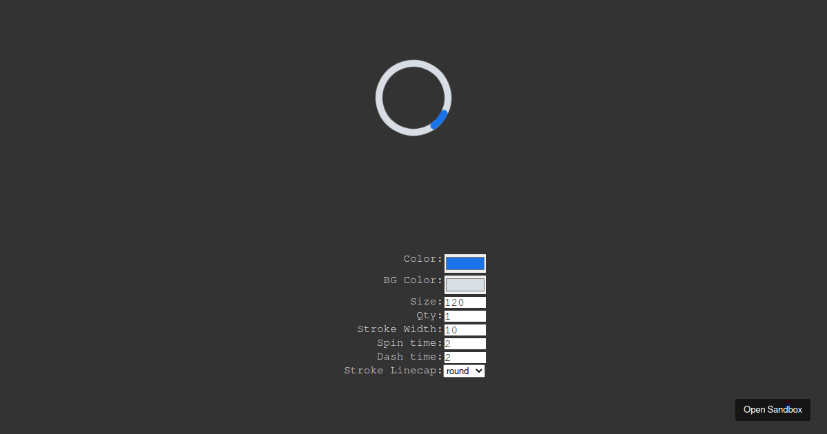 ring preloader UI - Codesandbox
