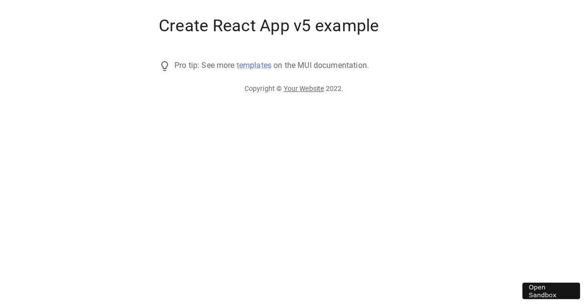 create-react-app - Codesandbox