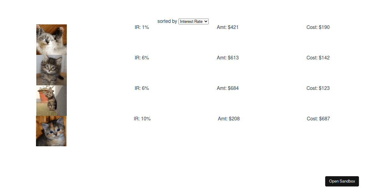 Sorting data in Vue - Codesandbox