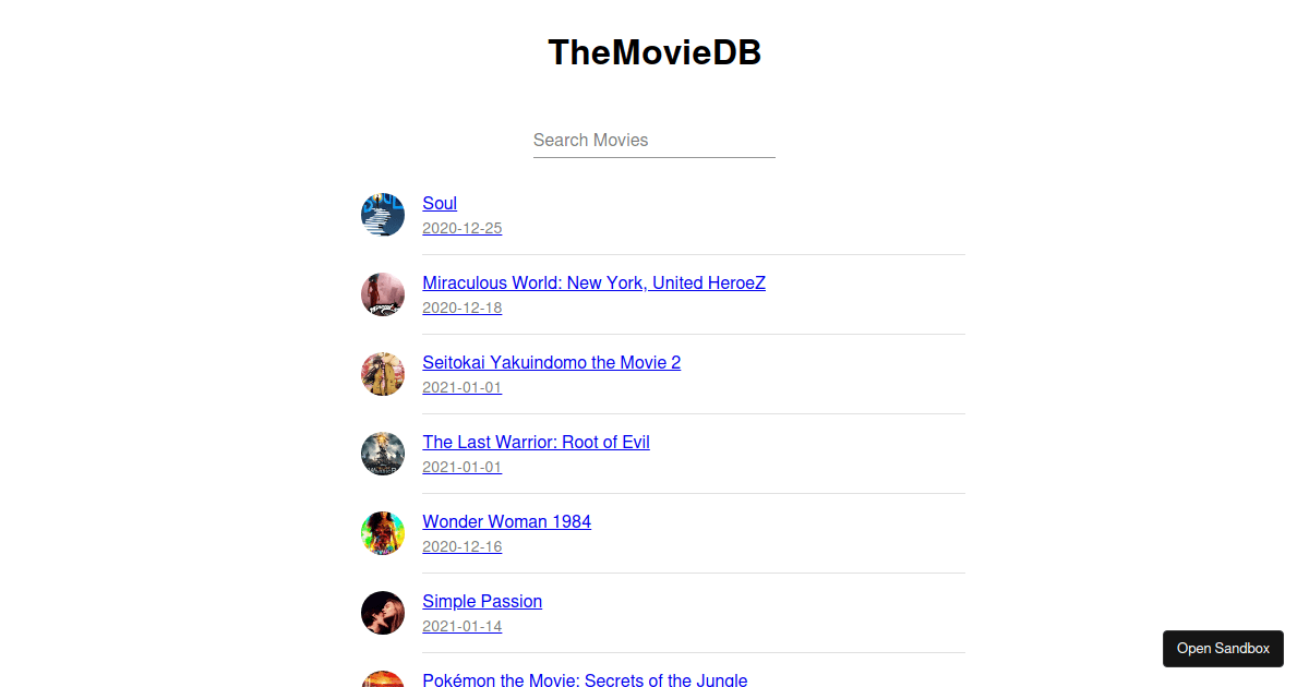 TP TheMovieDB - Codesandbox