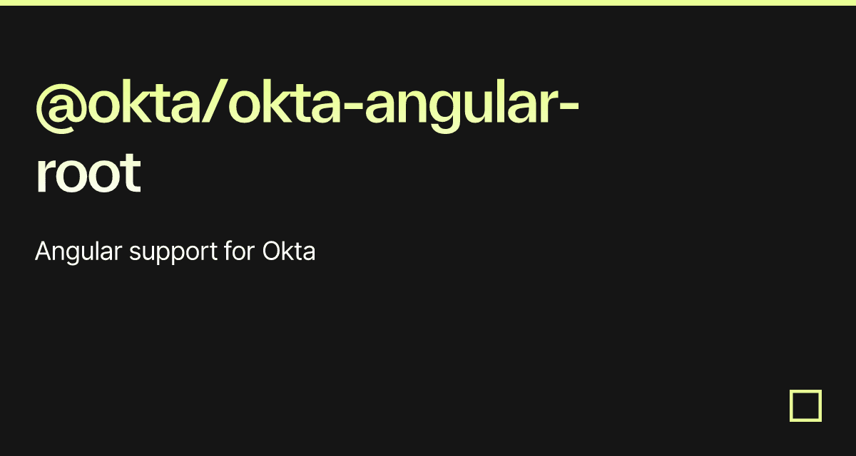 Oktaokta Angular Root Codesandbox
