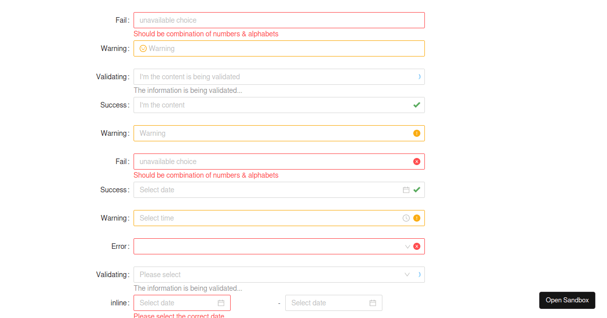 Customized Validation - Ant Design Demo - Codesandbox Customized Validation - Ant Design Demo - Codesandbox
