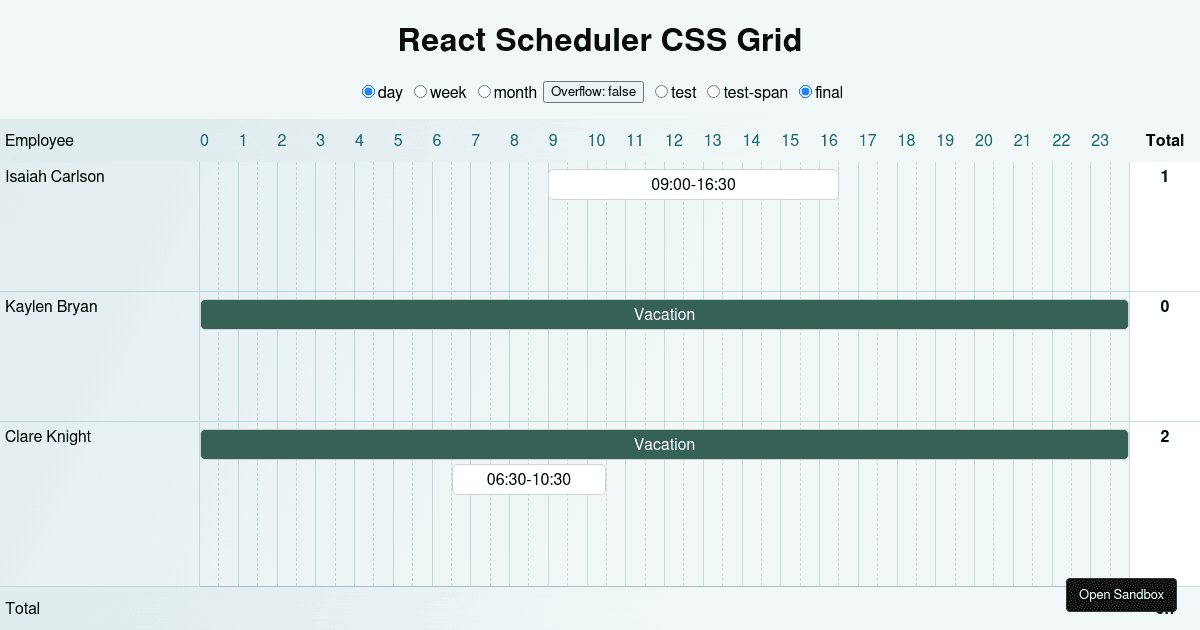 react-scheduler-css-grid - Codesandbox