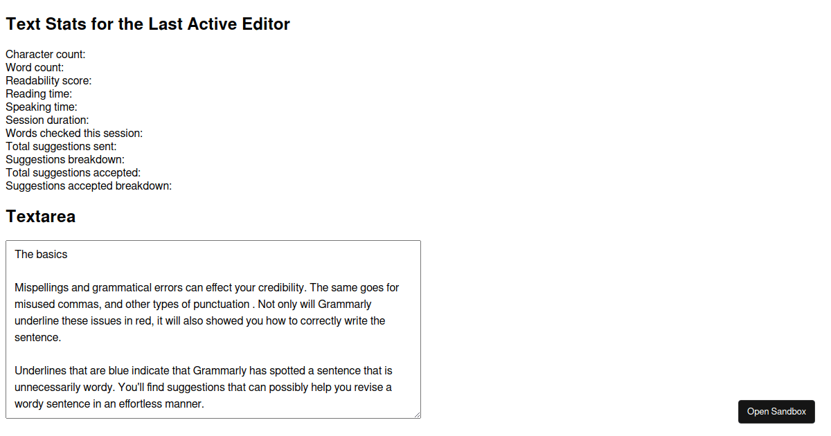 Editorconfig Examples Codesandbox