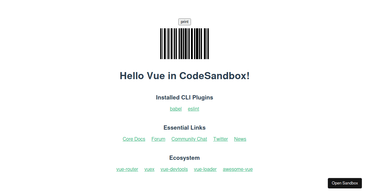 Vue Barcode Create And Print Codesandbox