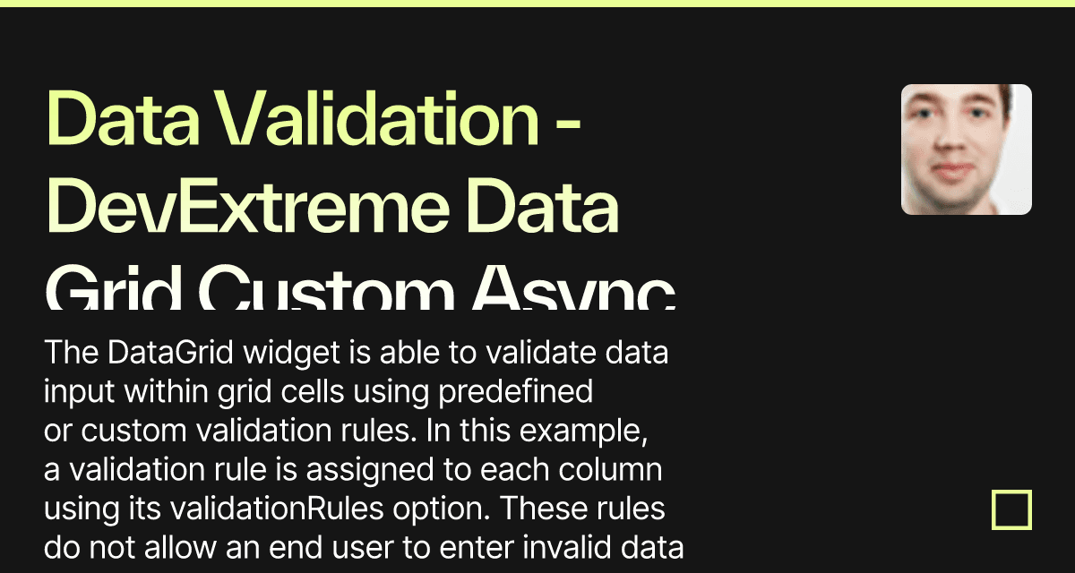 Data Validation Devextreme Data Grid Custom Async Validation Codesandbox