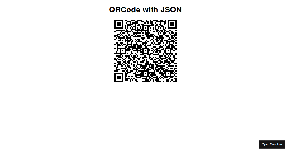 Generate Qrcode With Json Data Codesandbox