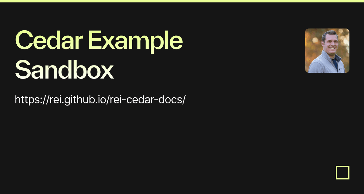 Cedar Example Sandbox - Codesandbox