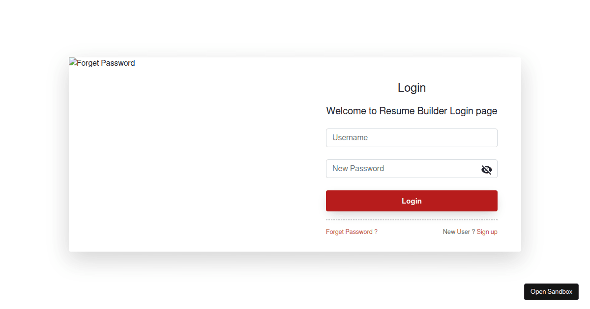resumebuilder - Codesandbox