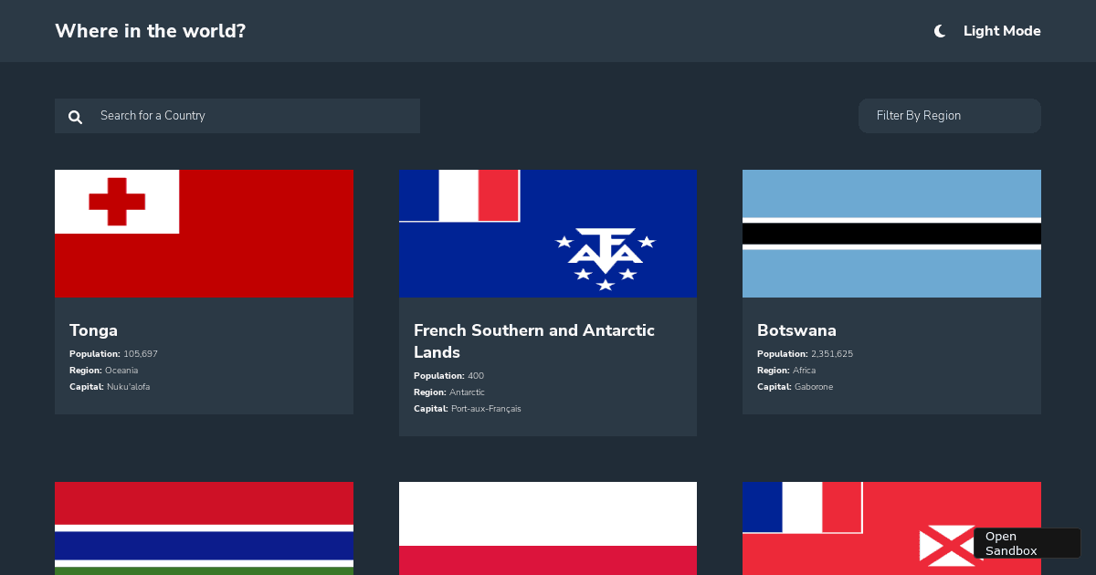 Rest Countries Api With Theme Switcher Codesandbox