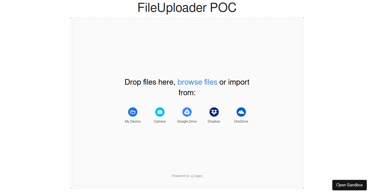 React - Uppy - POC - Codesandbox