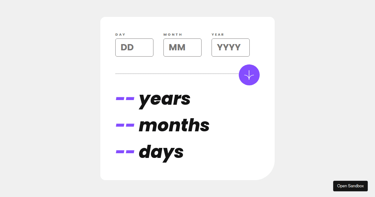 Age Calculator - Codesandbox