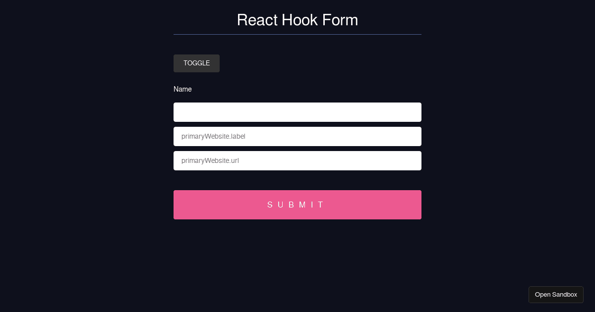 React Hook Form Validationschema V6 Codesandbox