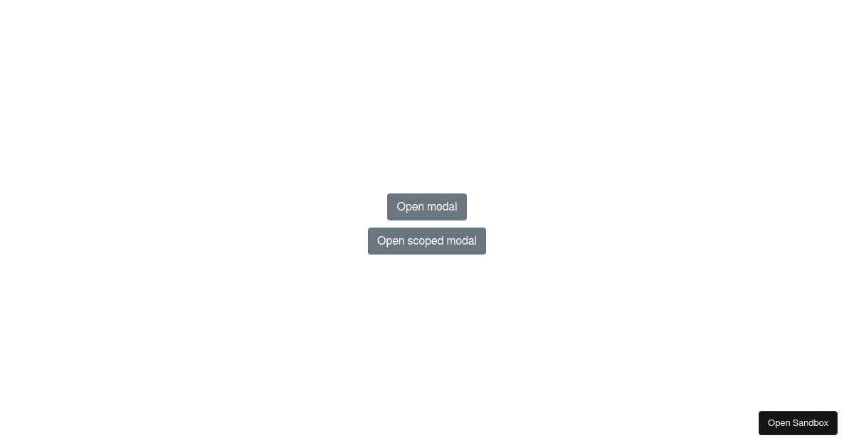 React Modal Promise Multiple Scopes Example Forked Codesandbox