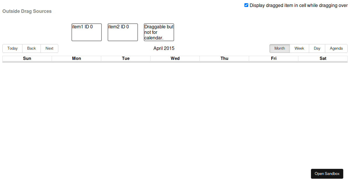 React Big Calendar Dnd Outside Example - Codesandbox