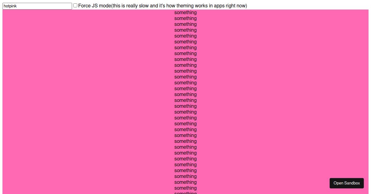 theming experiment - Codesandbox