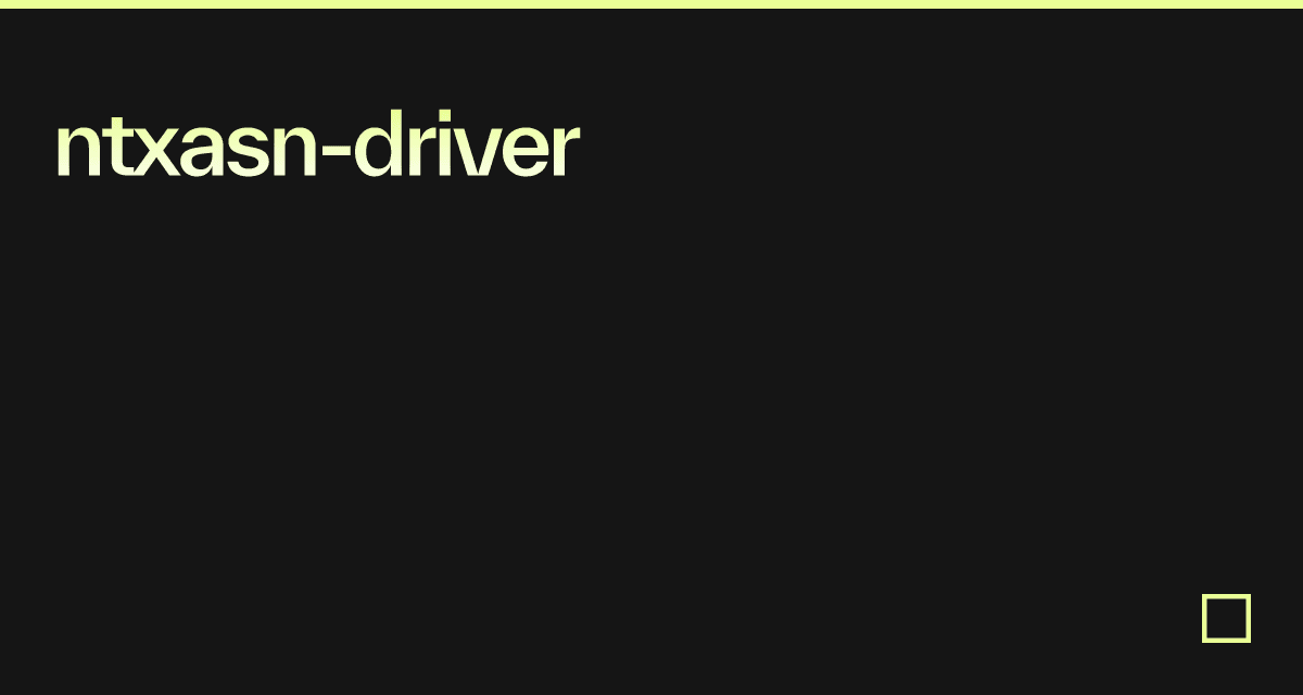 ntxasn-driver - Codesandbox