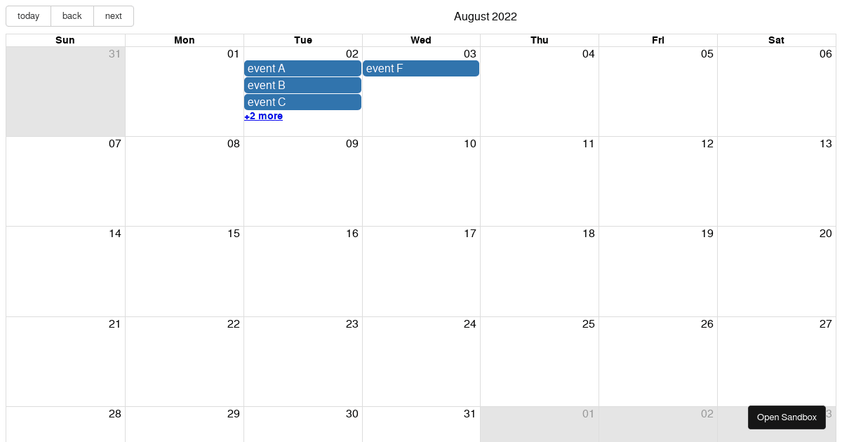 React Big Calendar Example (forked) - Codesandbox
