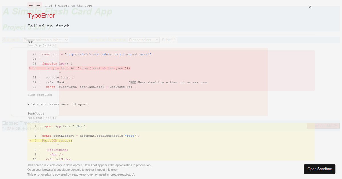 Project6 and 7 (forked) - Codesandbox