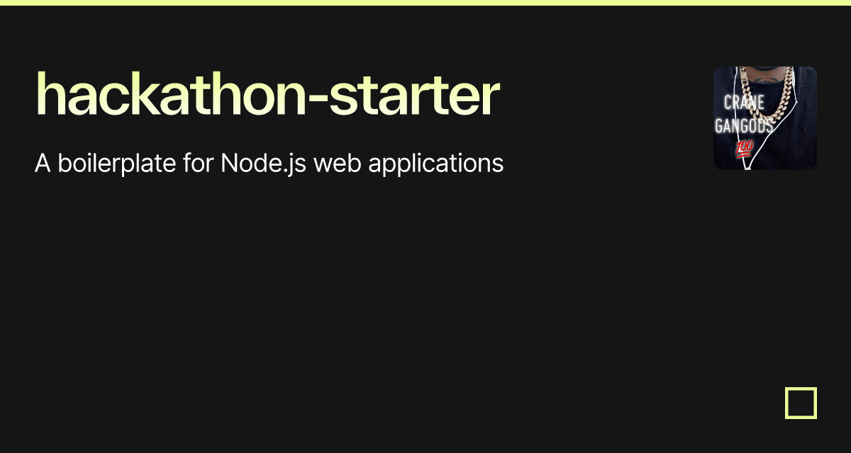 hackathon-starter - Codesandbox