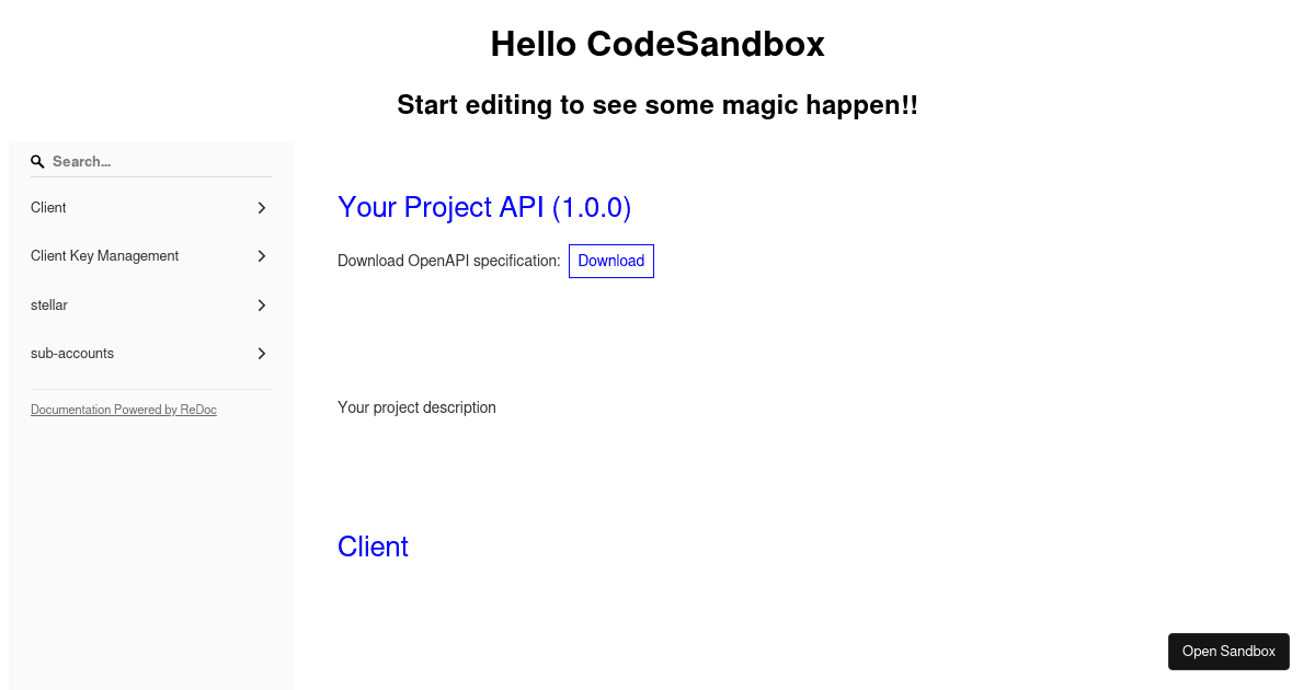 React-Redoc Example (forked) - Codesandbox