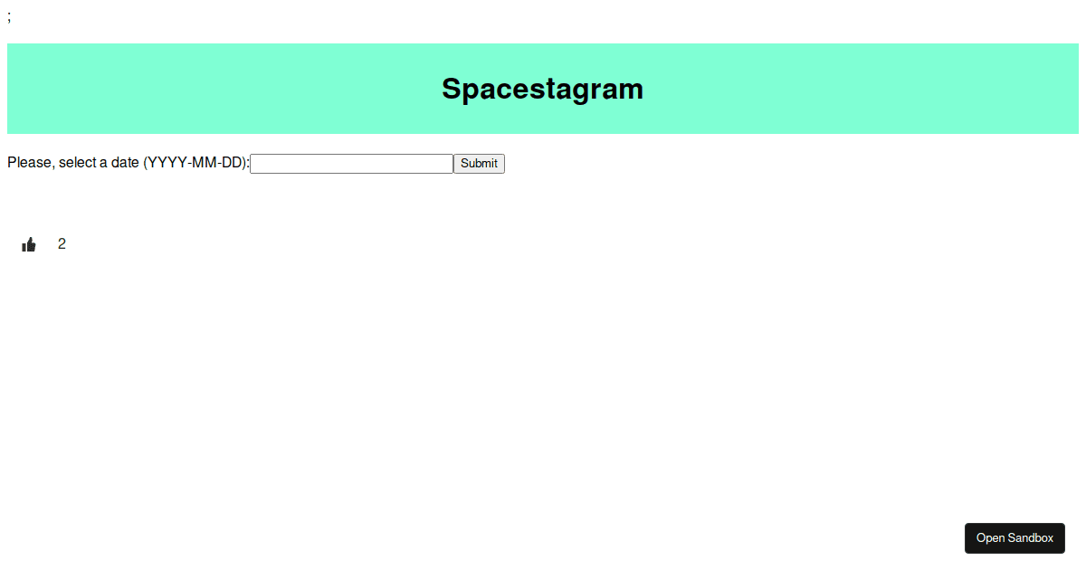Spacestagram - Codesandbox