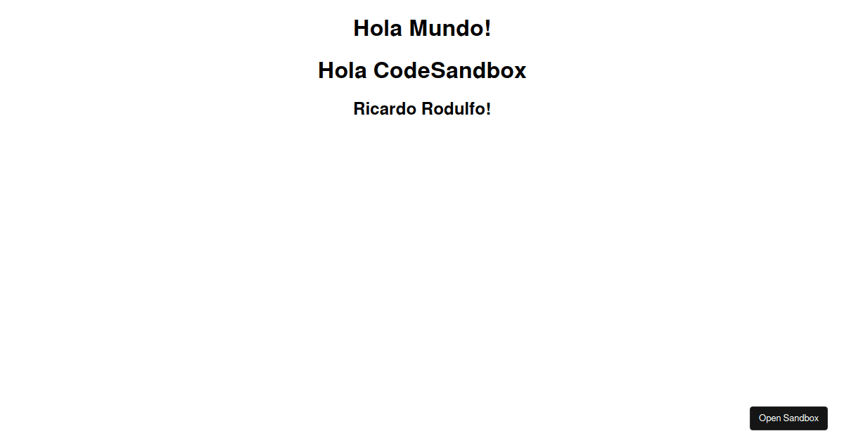 Hola Mundo! Reactjs! - Codesandbox