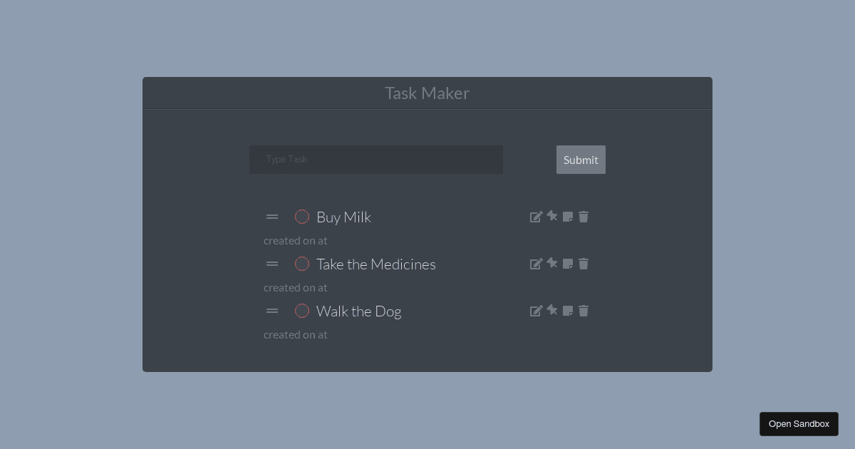 Task Maker - Codesandbox