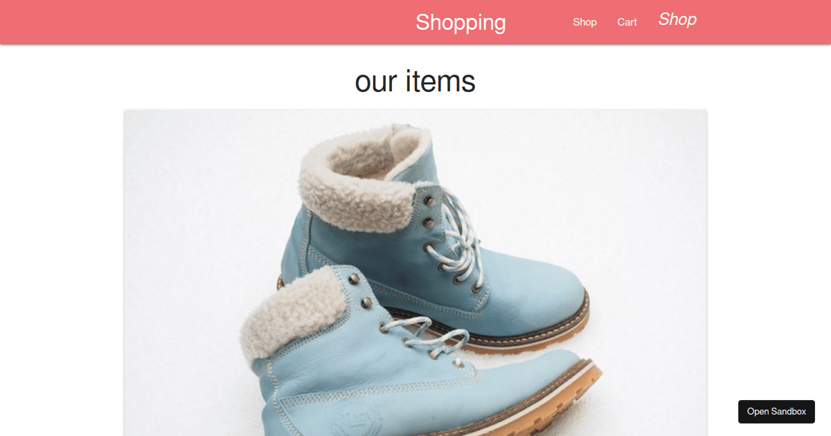 shopping cart sample - Codesandbox