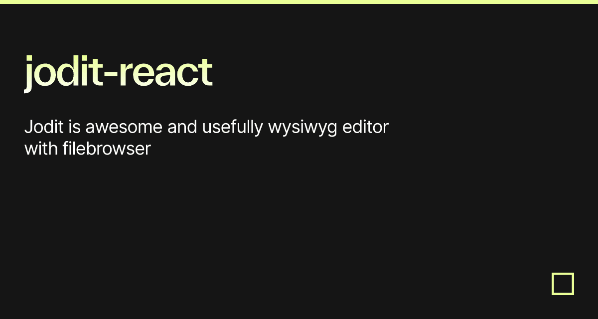 Jodit React Codesandbox