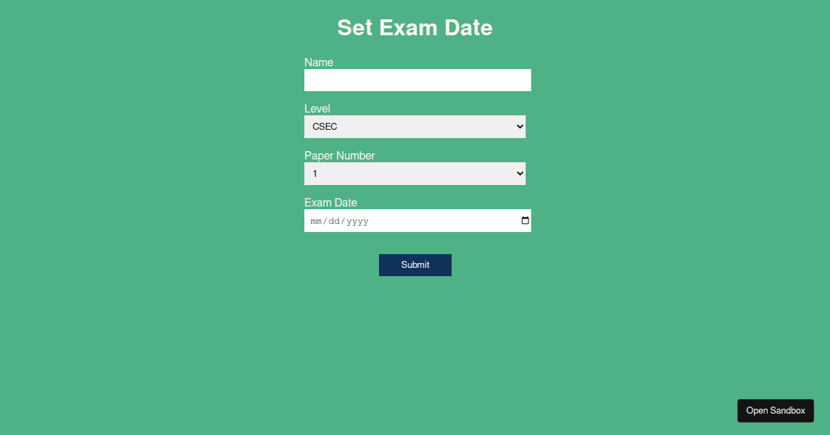 useForm Example - Codesandbox