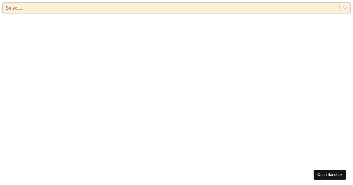 React Select Disabled Control Cursor Codesandbox