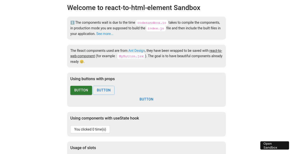React To Html Element Forked Codesandbox