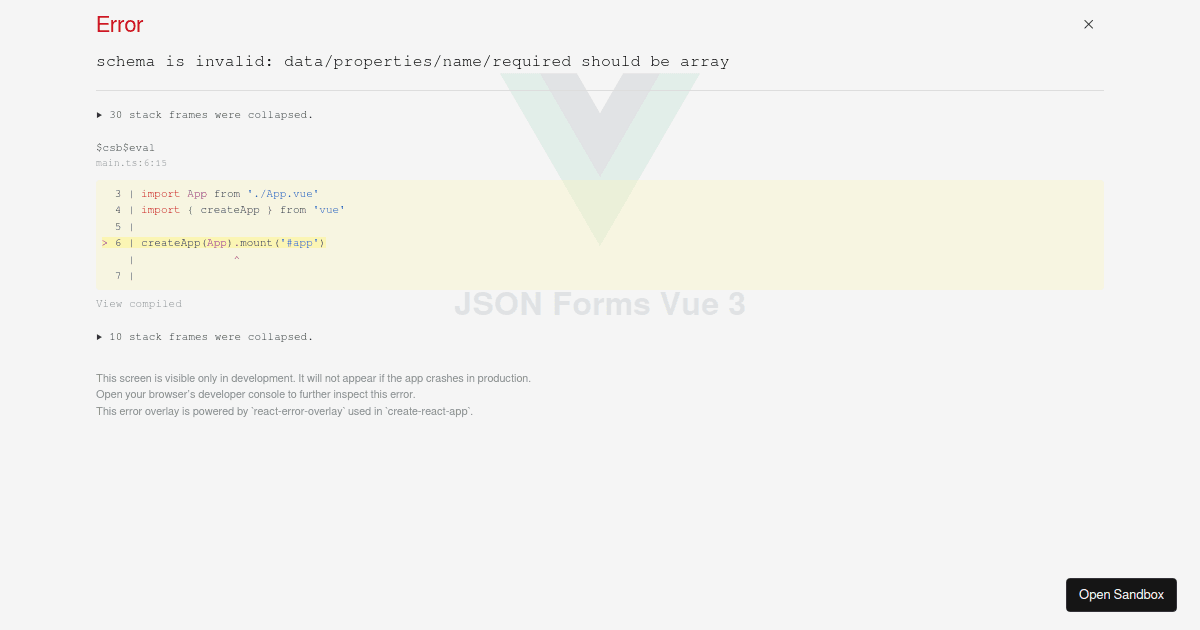 jsonforms-vue-seed-with-ajv-errors-required-not-working - Codesandbox