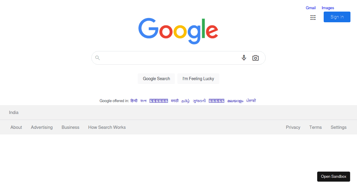 google-page - Codesandbox