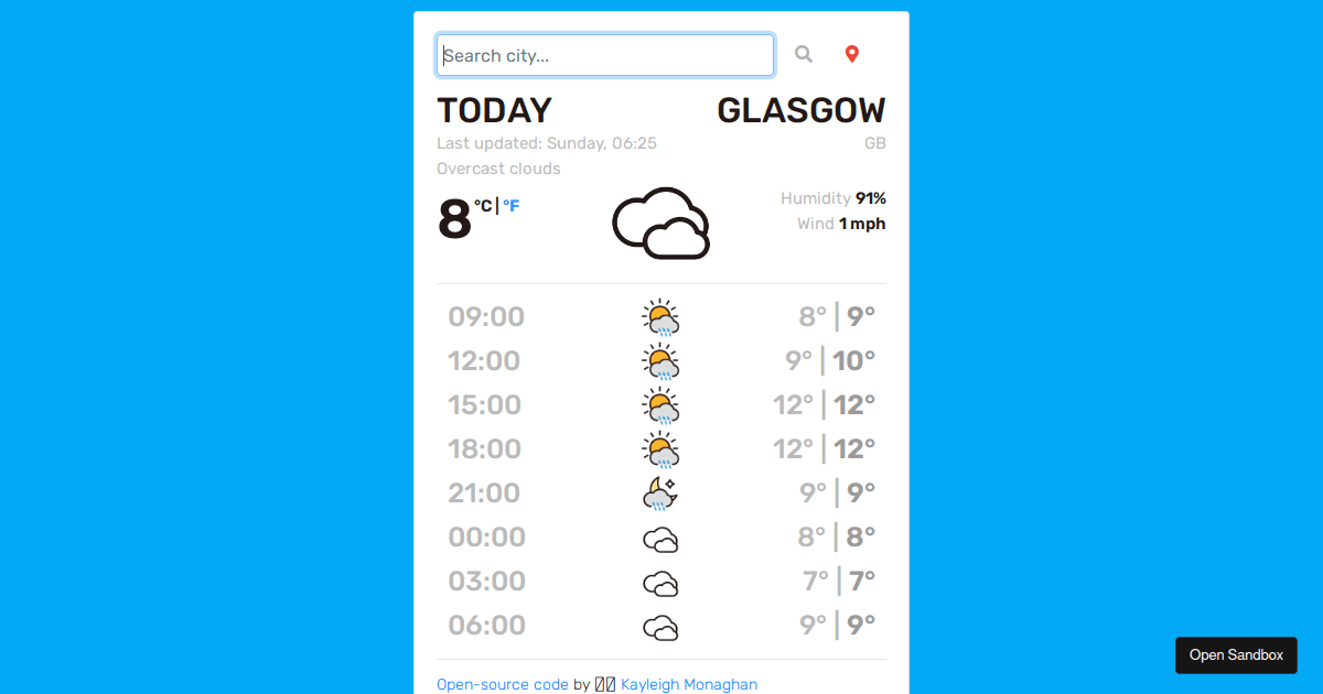 react-weather-app - Codesandbox