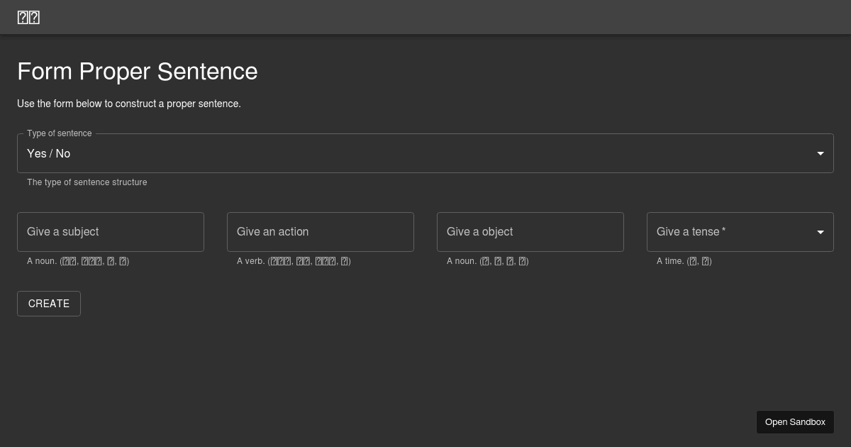 create-english-sentences - Codesandbox