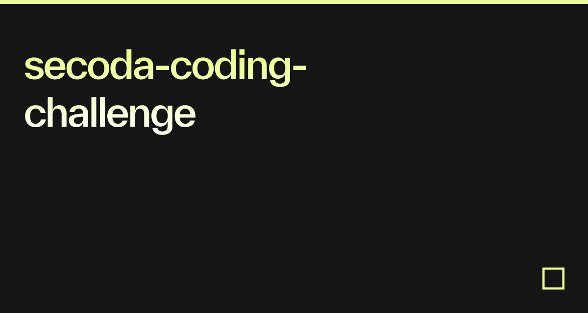 secoda-coding-challenge - Codesandbox