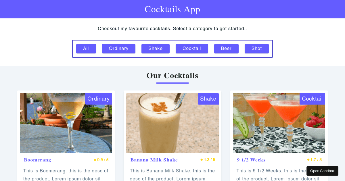 cocktails-recommendation-app - Codesandbox