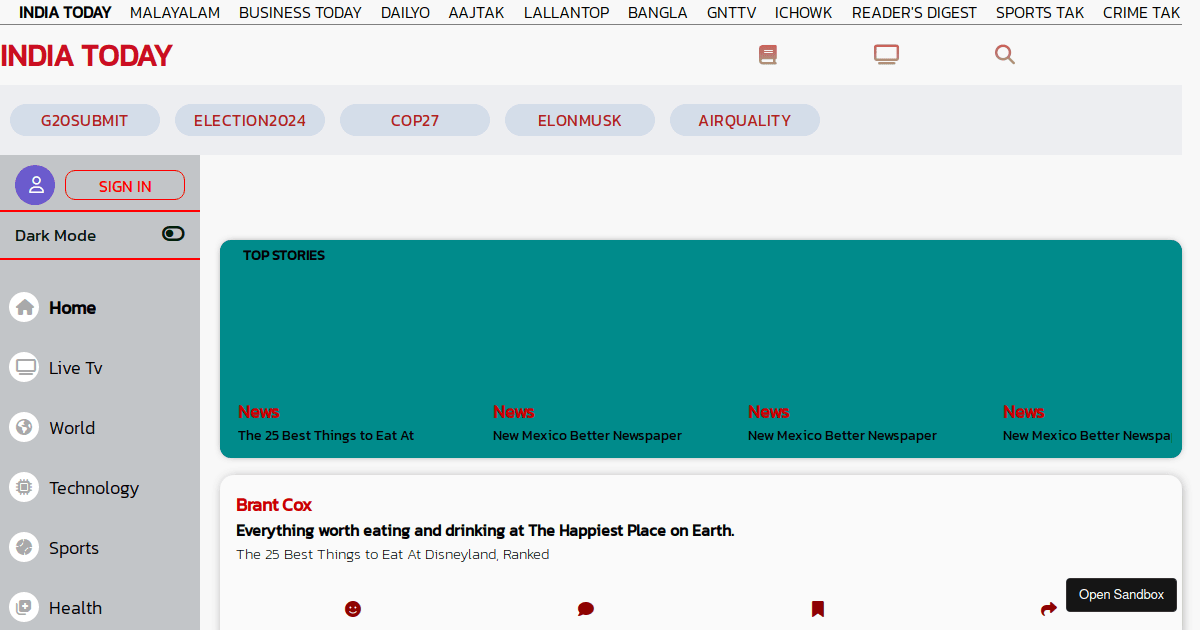 india-today-clone - Codesandbox