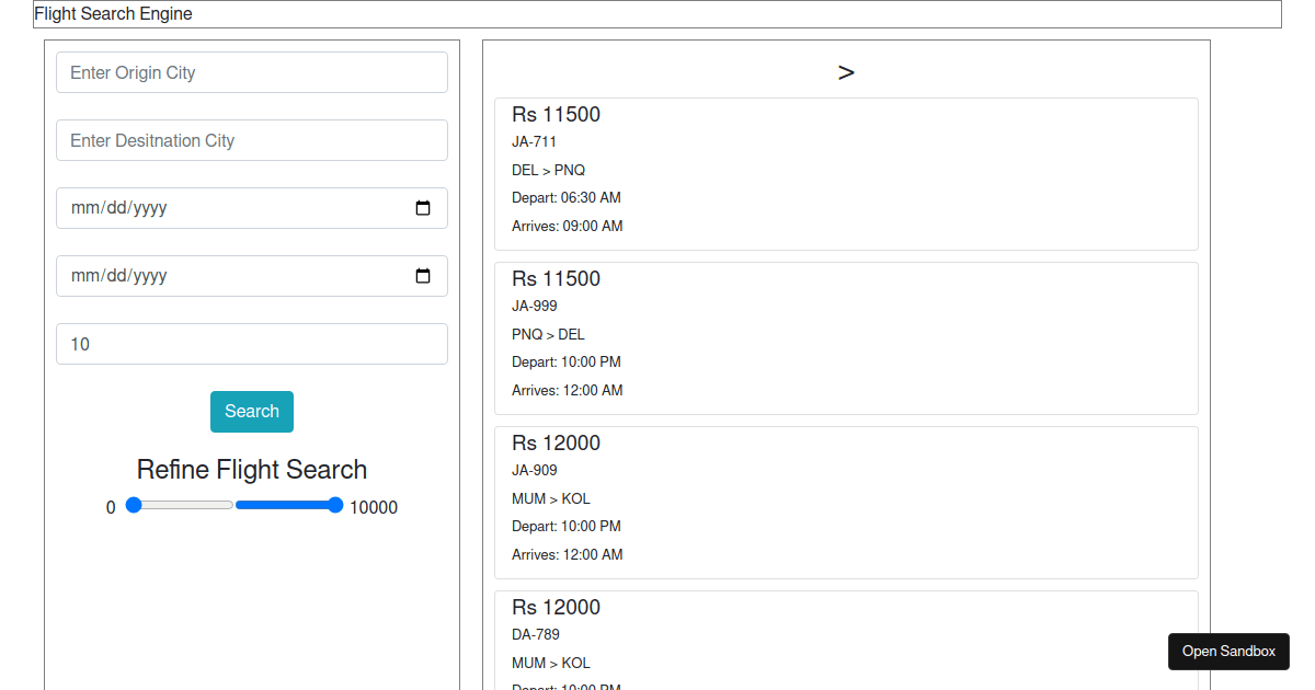 flight-search-ngine - Codesandbox
