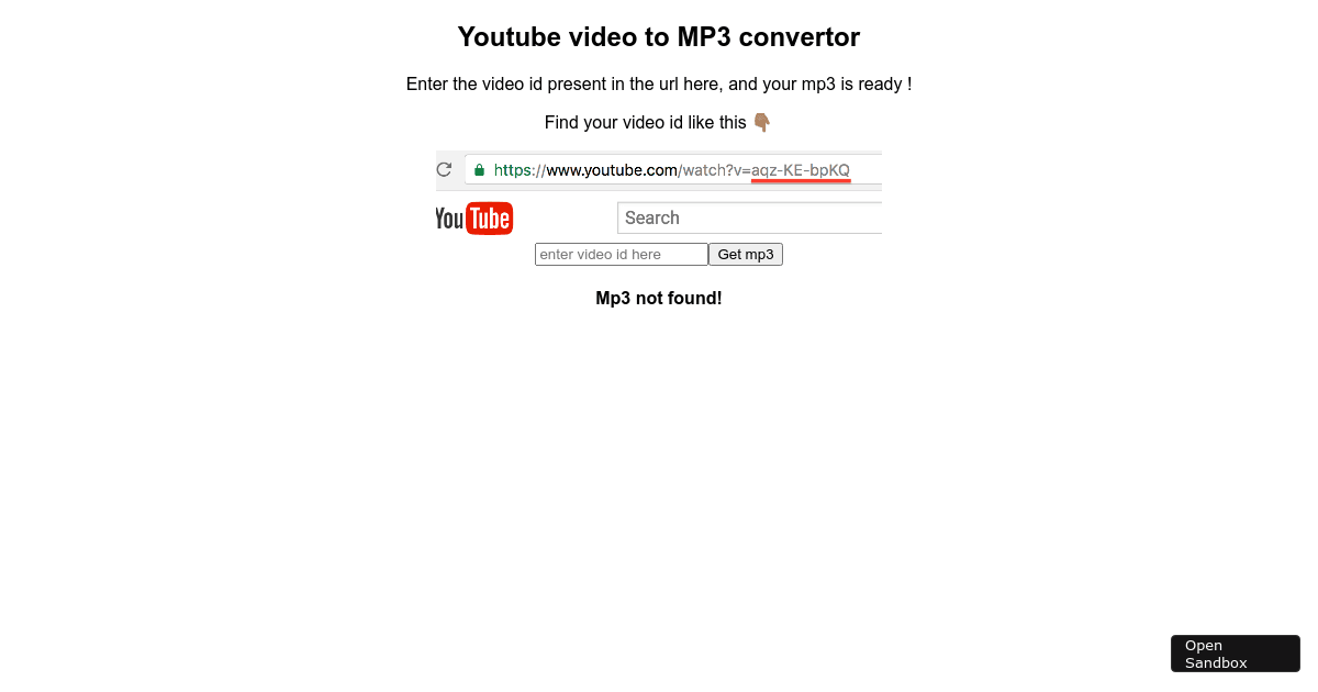 youtube-video-to-mp3 - Codesandbox