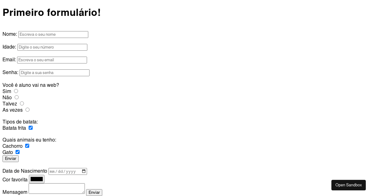 primeiro-formulario - Codesandbox