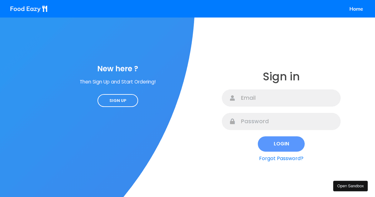 Login SignUp ui in React (forked) - Codesandbox