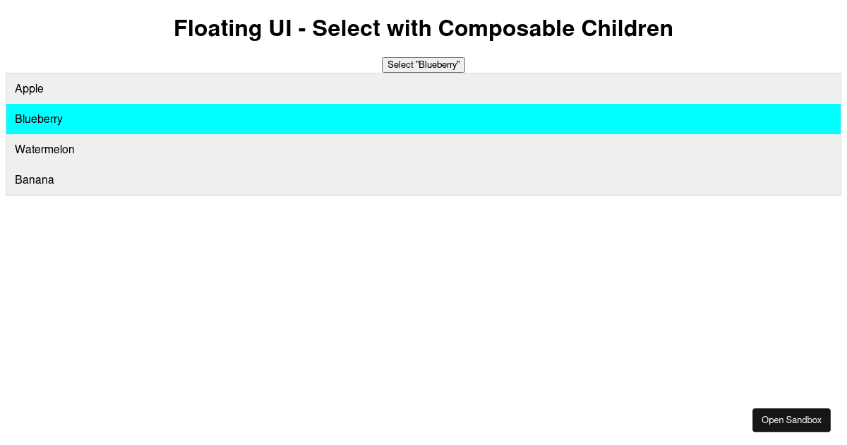Floating UI React - Listbox with Composable Children (forked) - Codesandbox